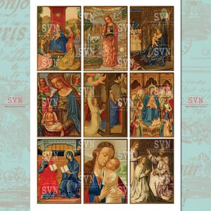 Virgin Mary 9 Different Designs 1 Printable ATC Cards Digital Collage ...