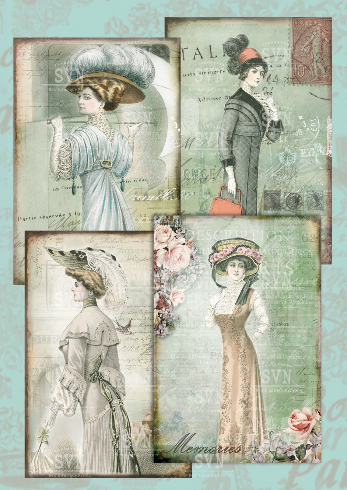 Victorian Ladies - Digital Collage Sheet Printable Download Digital ...