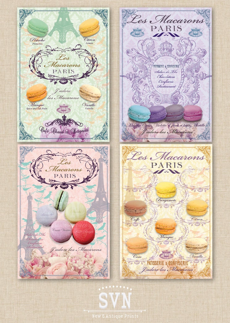 Les Macarons - French Patisserie - Chic Style - Digital Collage Sheet ...
