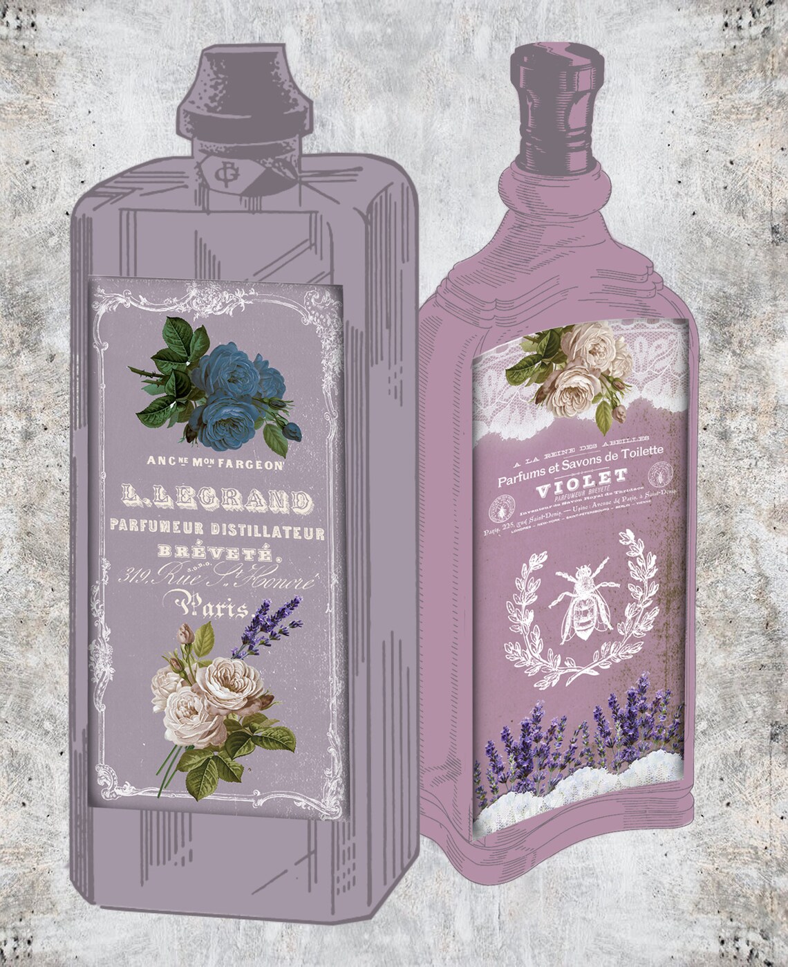 0187 6 Lavender Cosmetic Labels 1 A4 Collage Sheet Ideal for ...