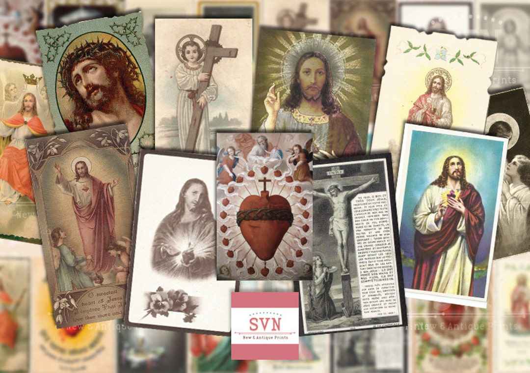 24 Estampitas Vintage - JESÚS CRISTO - Descargar Hoja De Collage ...