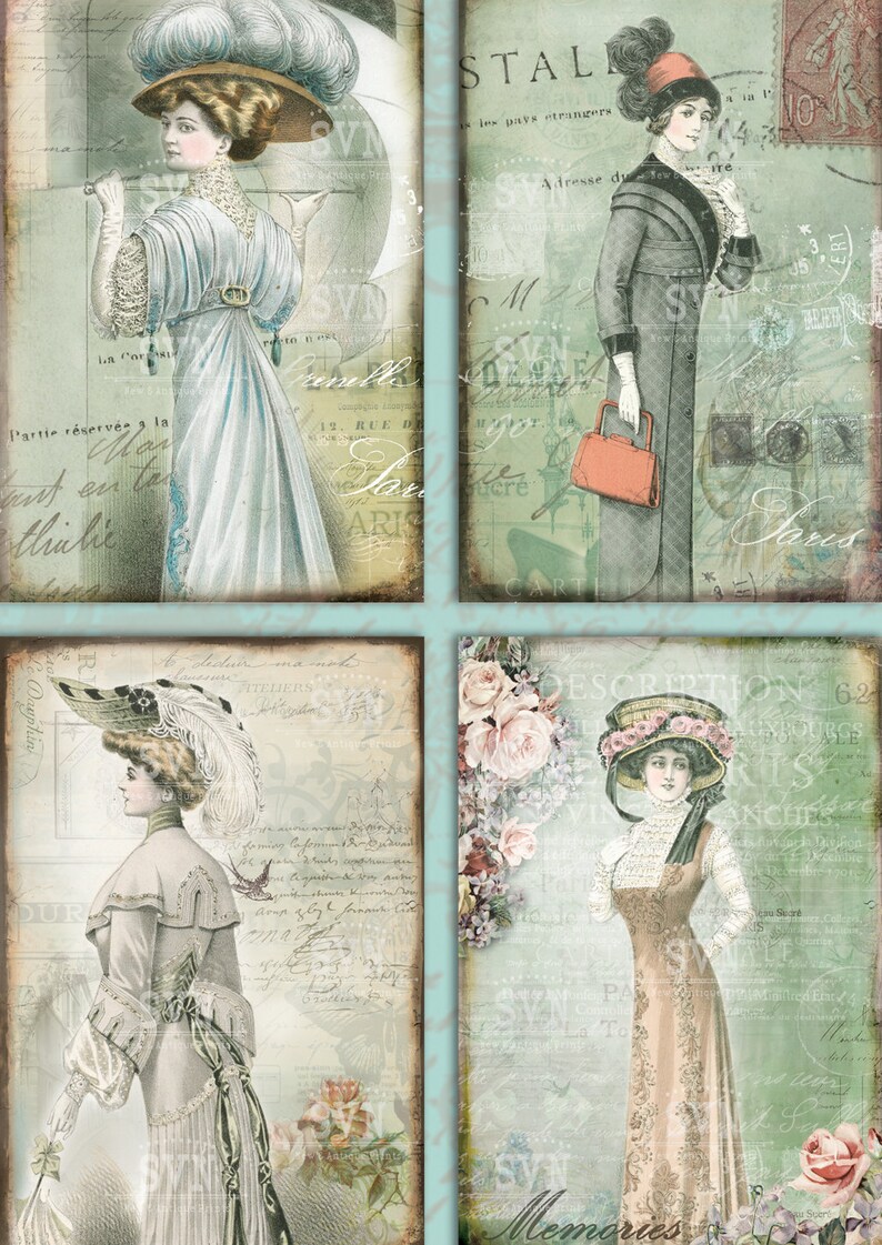 Victorian Ladies - Digital Collage Sheet Printable Download Digital ...