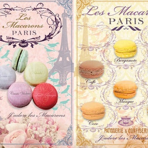 Les Macarons - French Patisserie - Chic Style - Digital Collage Sheet ...