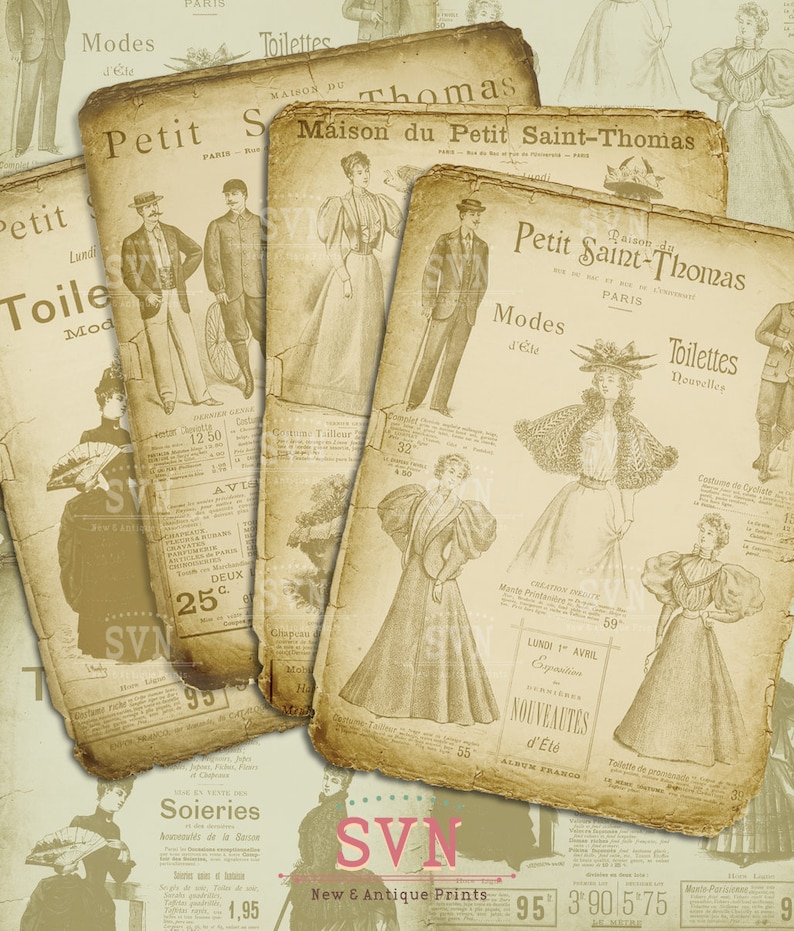 Victorian Advertising - French Ads - Digital Collage Sheet Download | 4 ...