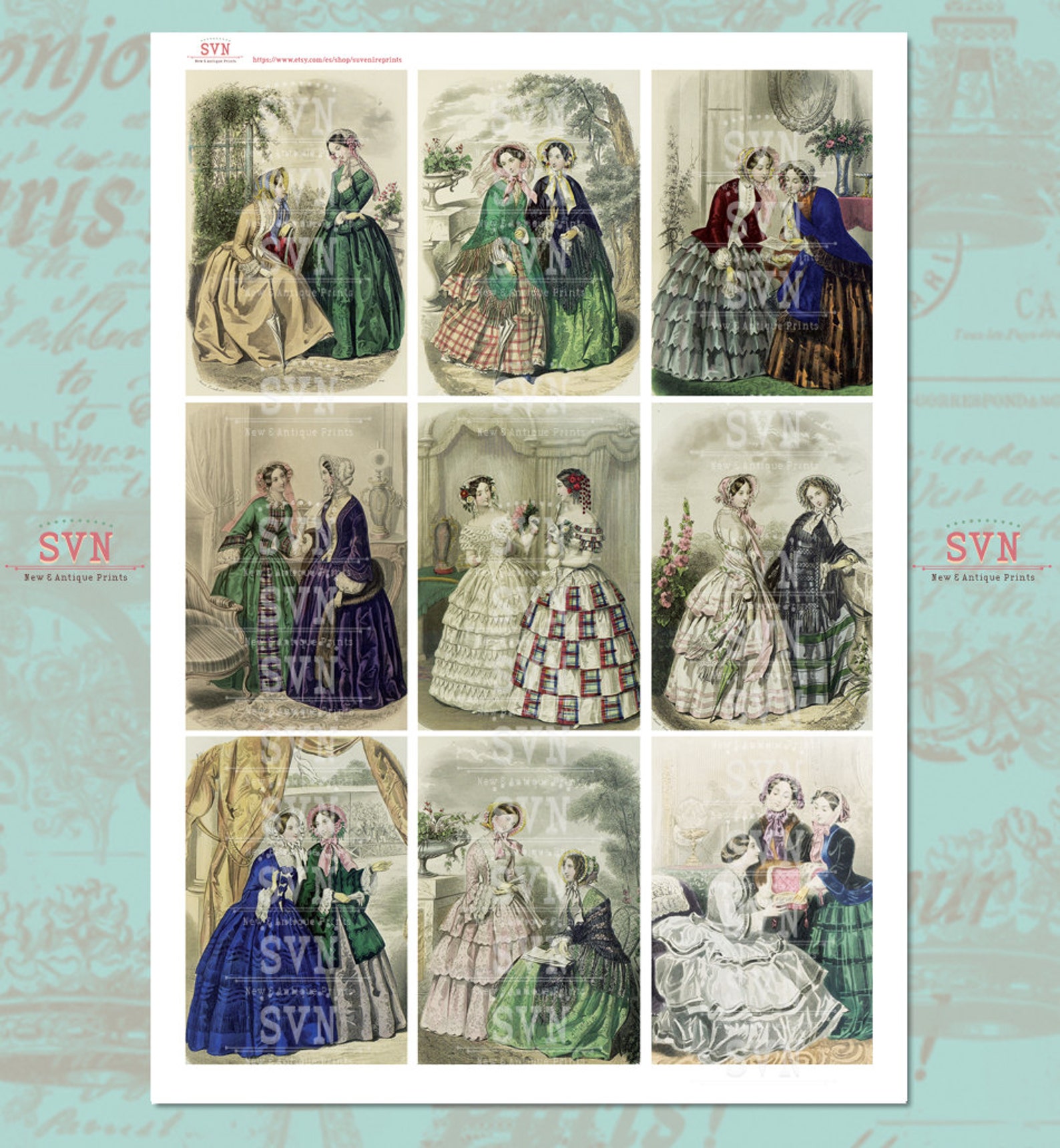 Señoras del Victorian moda del siglo XIX 18 diseños - Etsy España