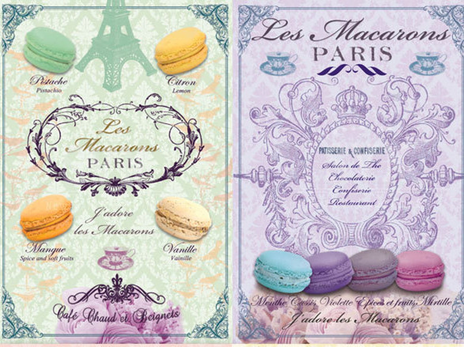 Les Macarons - French Patisserie - Chic Style - Digital Collage Sheet ...