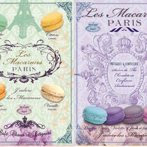 Les Macarons - French Patisserie - Chic Style - Digital Collage Sheet ...