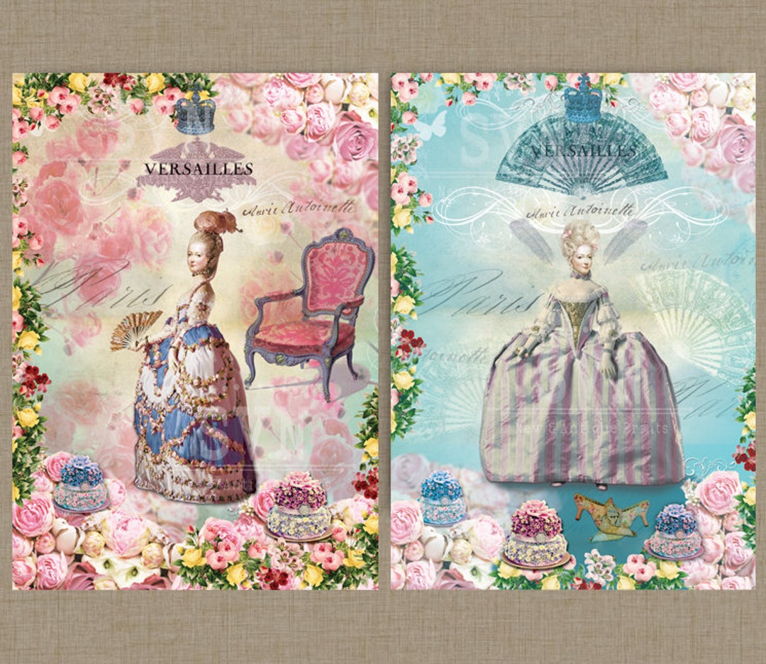 0144 Marie Antoinette Digital Collage Sheet Download 2 A3 Ready for ...