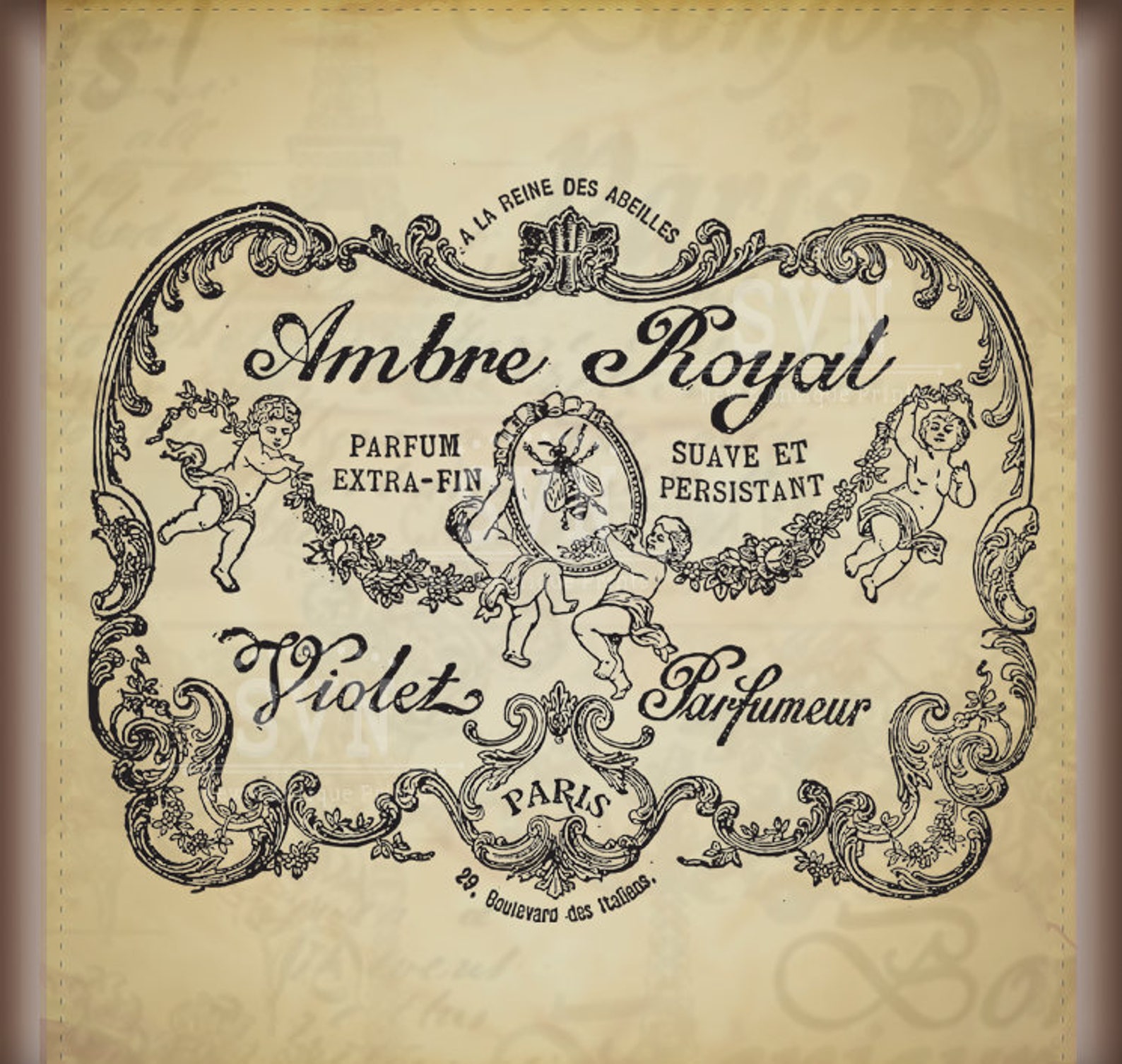 0143 - French Perfume Ad - Ambre Royal - Clip Art - Digital French Ad ...