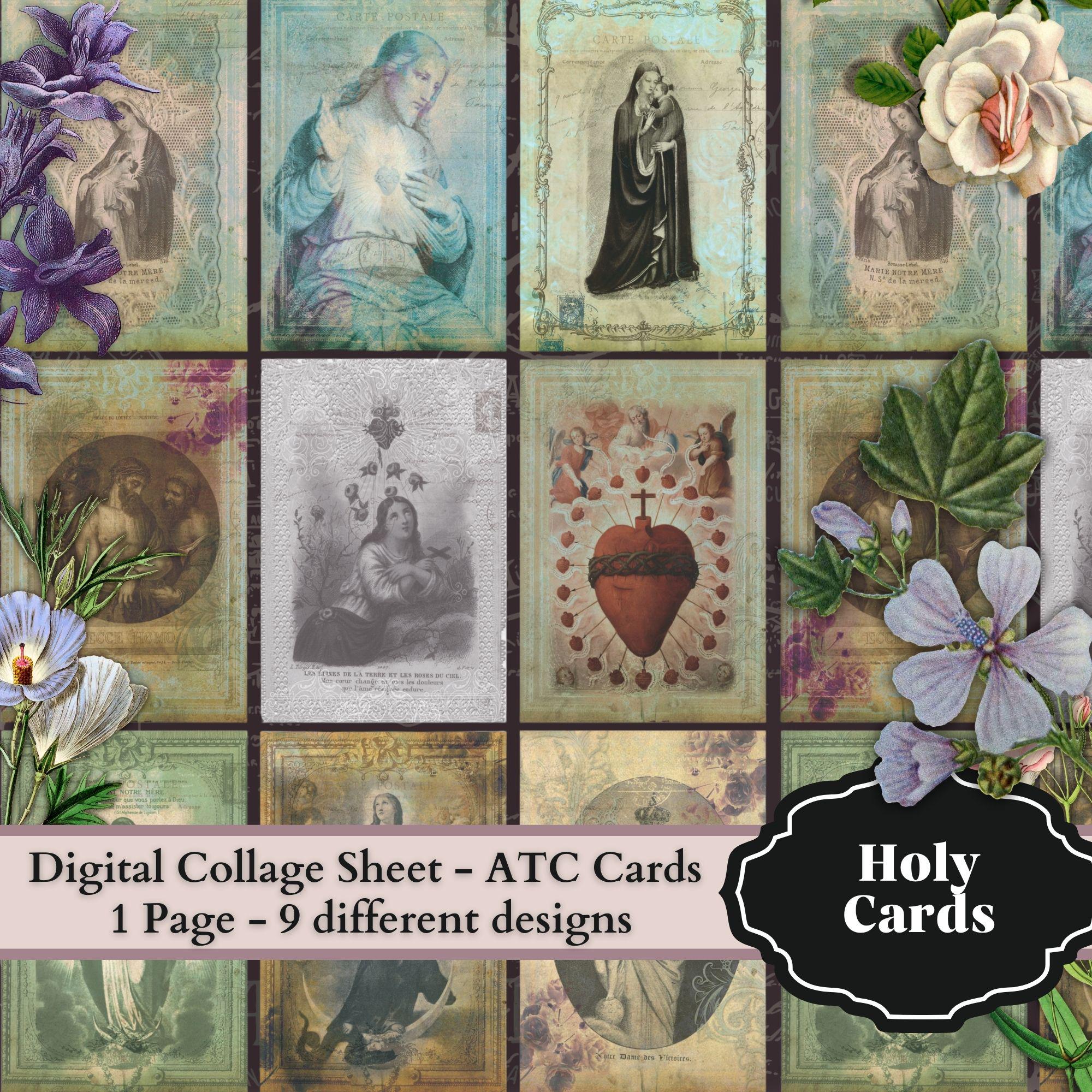 Virgin Mary Holy Cards: Jesus ATC Digital Collage Sheet (9 Designs) - Etsy