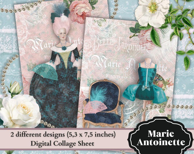 Marie Antoinette Outline Lineart Clipart Vector Graphic Digital Stamp ...