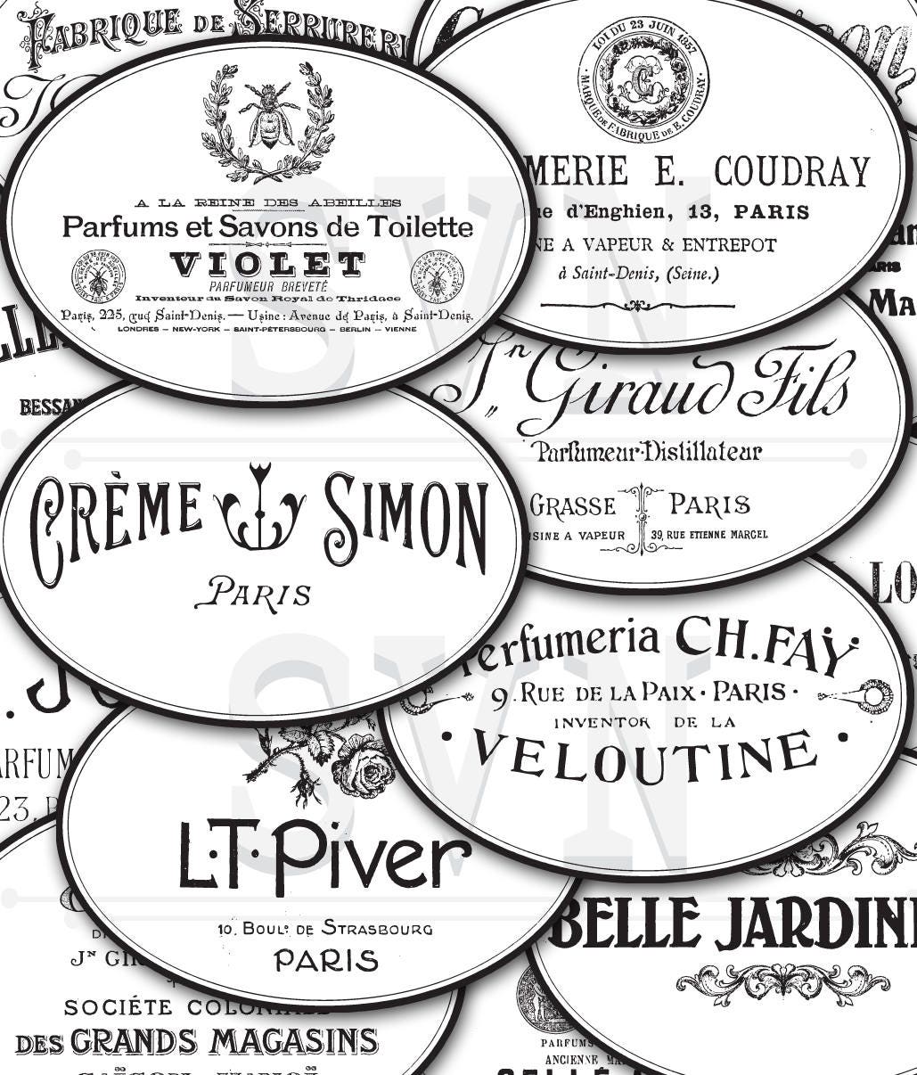 0153 Shabby Chic Labels Ovals 18 Ovals 35 X 25 Inch - Etsy