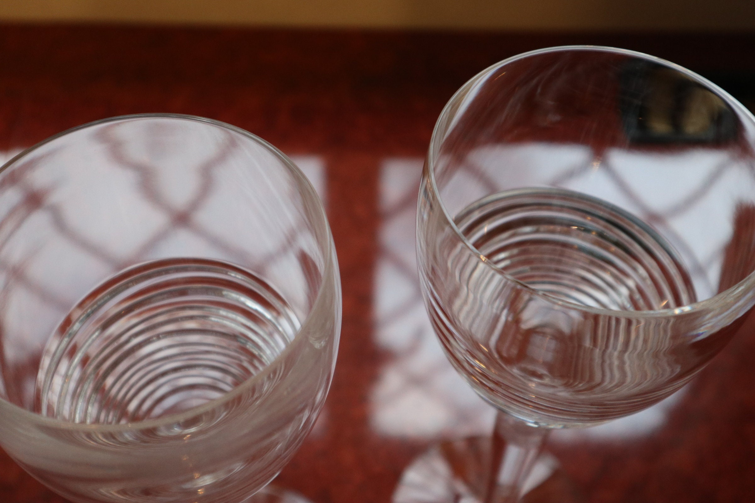 2 Stuart Crystal/jasper Conran Strata Wine Glasses Unused - Etsy