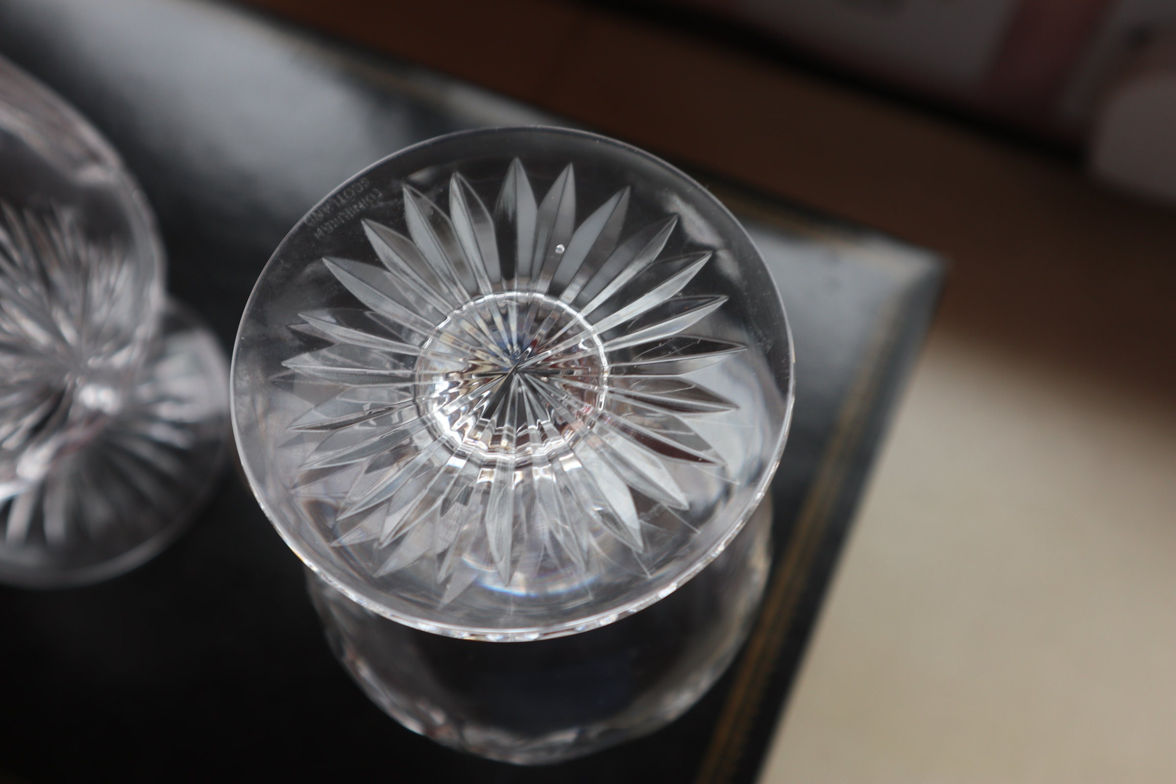 2 Lovely Edinburgh Crystal "star of Edinburgh" Brandy Glasses, Signed 4 ...