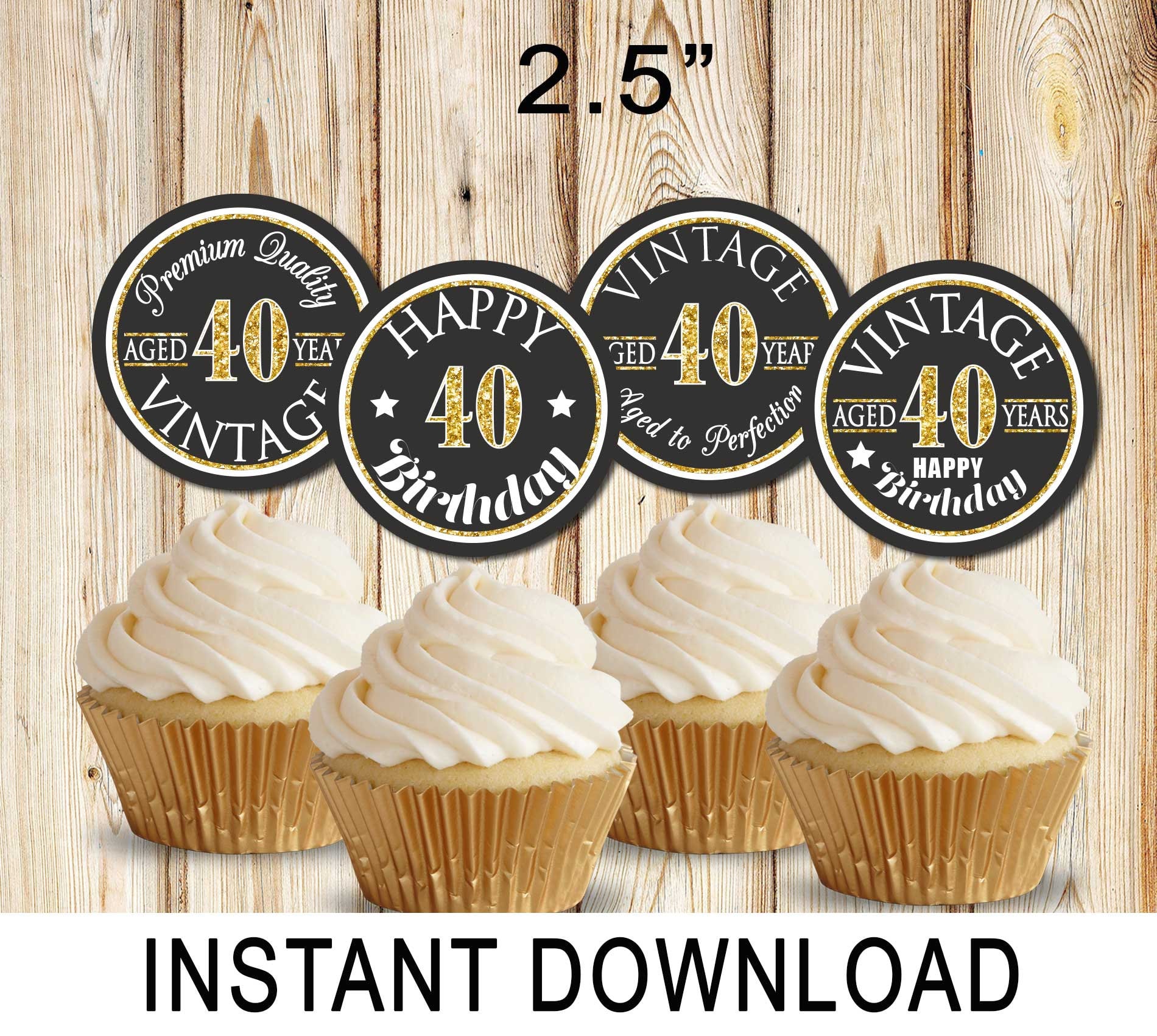 40th Birthday Cupcakes