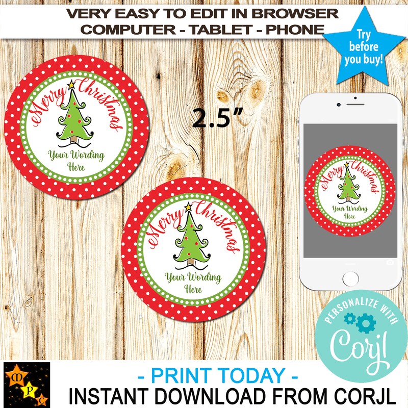 Christmas Tree Label - Etsy