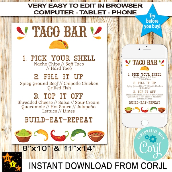 Taco Bar - Etsy