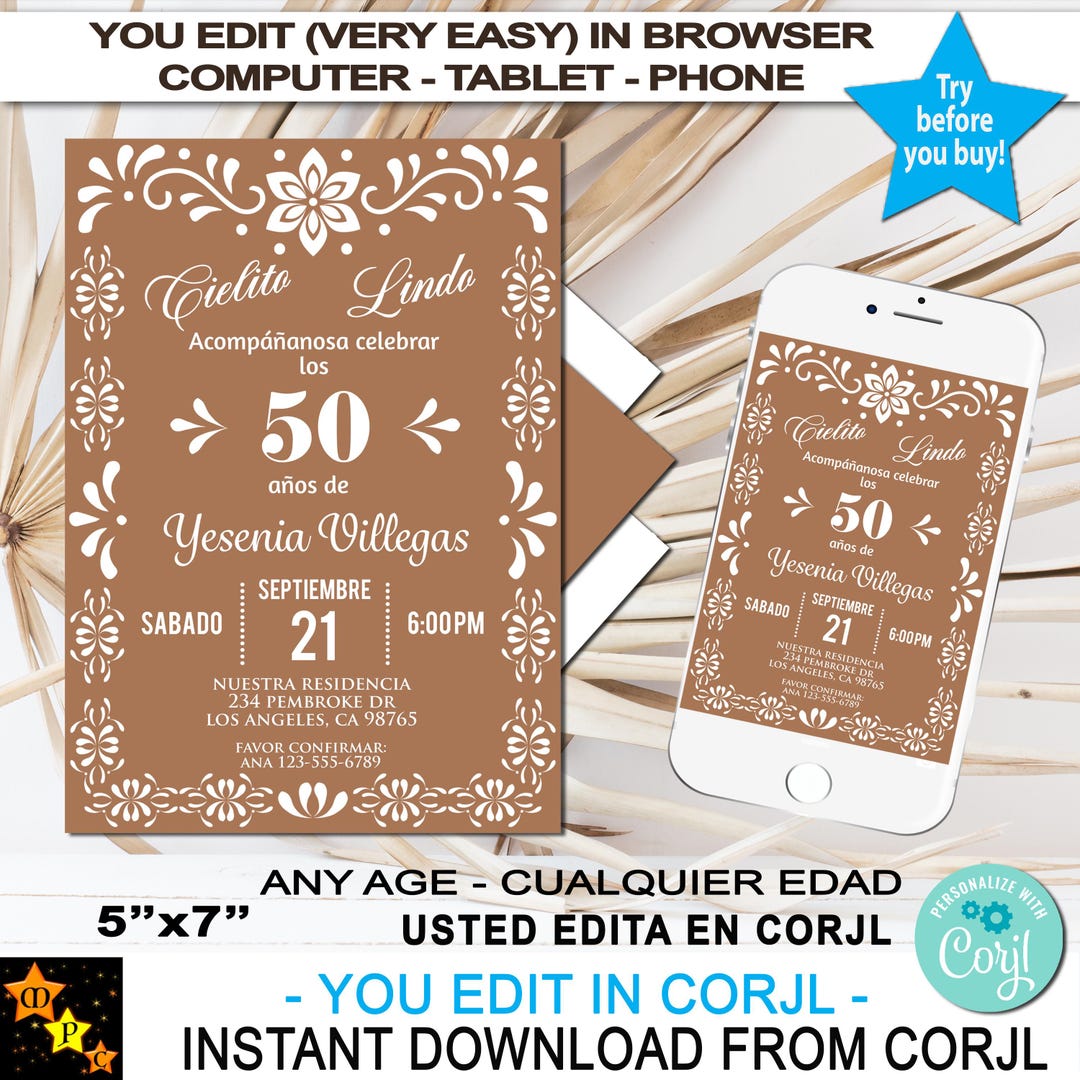 Spanish Birthday Invitation, Cielito Lindo, Mexican Barro, Talavera ...