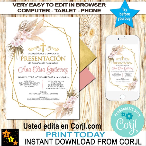 Spanish Presentation Invitation - Etsy