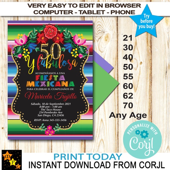 Spanish Fiesta Invitation Example Fiesta Birthday Party Invitation
