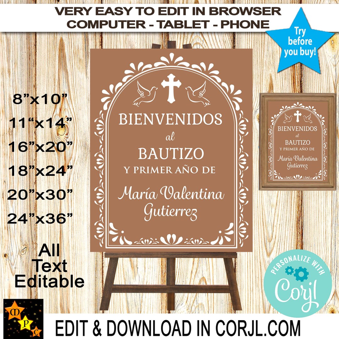 Mexican Barro Welcome Sign, Talavera, Editable, Printable, Edit and ...