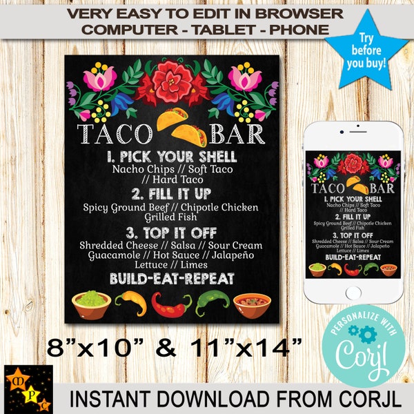 Taco Bar - Etsy