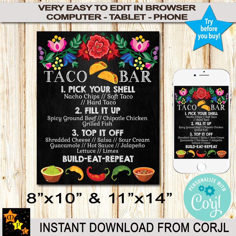 Taco Bar Sign - Etsy