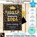 Spanish Graduation Party Invitation, Black and Gold, INSTANT Download ...