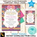 Spanish Baptism Invitation, Sarape Background, Flowers, Editable ...