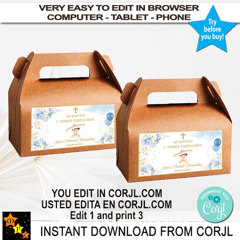 Candy Box Label Baptism - Etsy