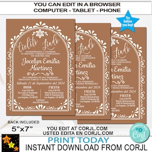 Spanish Baptism and 1st Birthday Invitation, Mexican Barro Invitacion ...