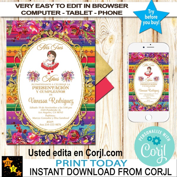 Spanish Presentation Invitation - Etsy