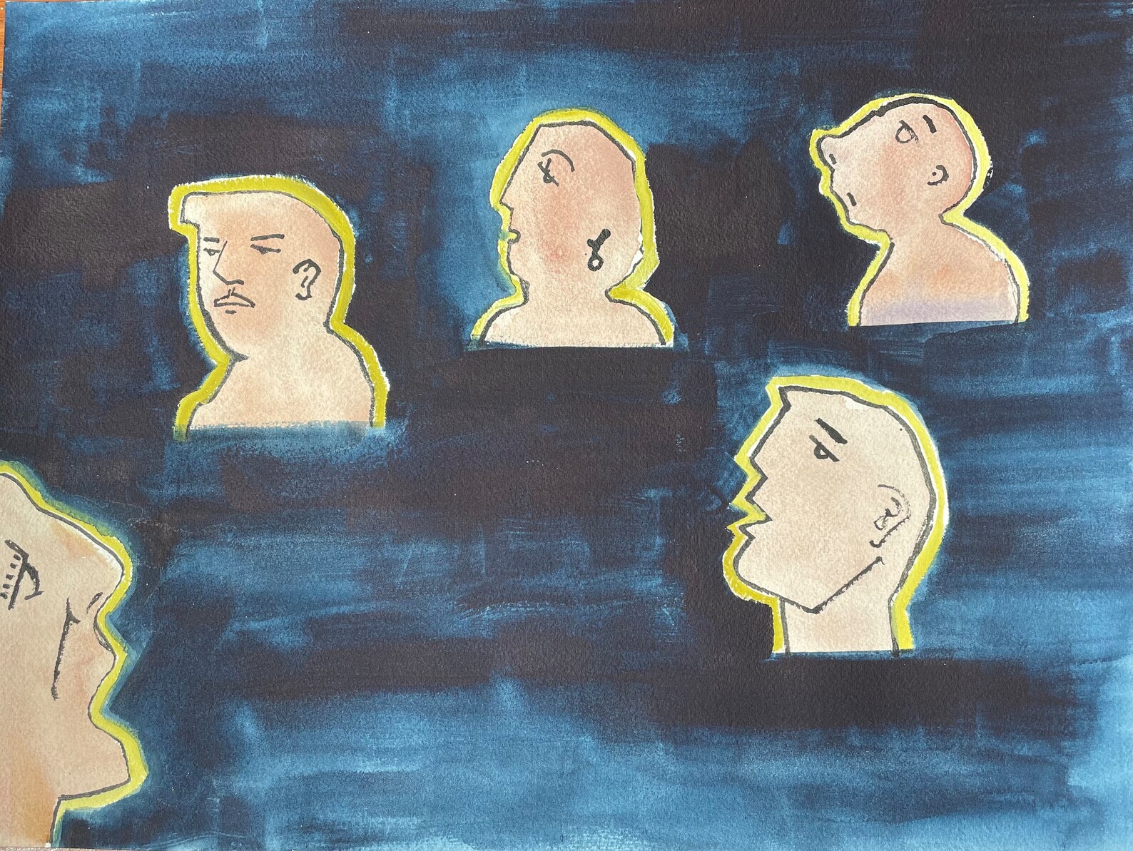 The Pool Party, Gouache on Paper, 12 1/2 X 16 1/4 Inches, Unframed ...