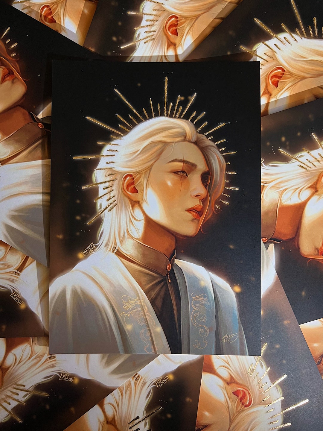 Gold Leaf Sun King Agust D Art Print - Etsy