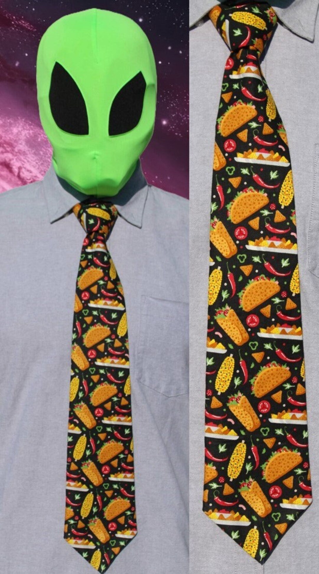 Tacos Nachos Burritos Street Corn Foodie - Novelty Necktie - Funny ...