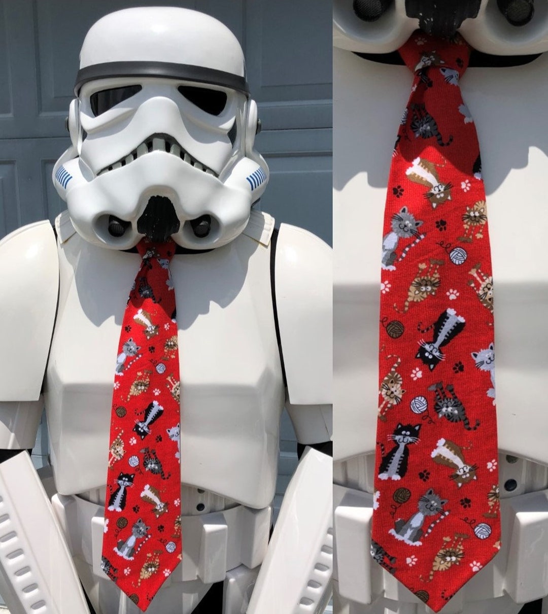 Cats Novelty Necktie - Neck Tie Kittens Red Large Cats ADULT Cotton ...