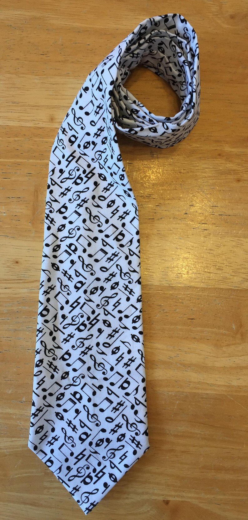 Music Notes Treble Clef Bass Clef Novelty Necktie - ADULT Size - Cotton ...