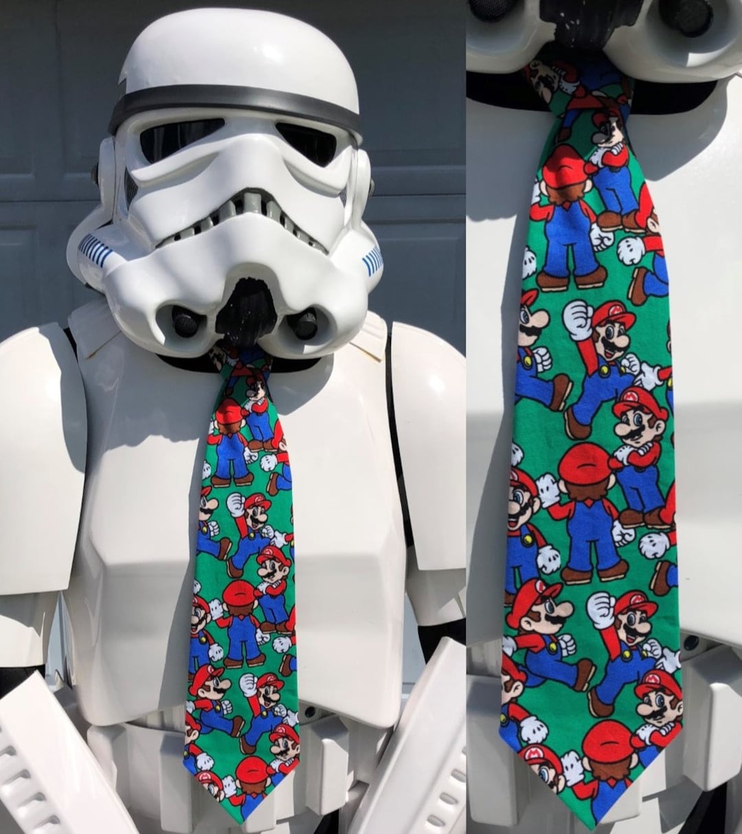 Mario Super Mario Nintendo Novelty Necktie - ADULT Size - Cotton Fabric ...