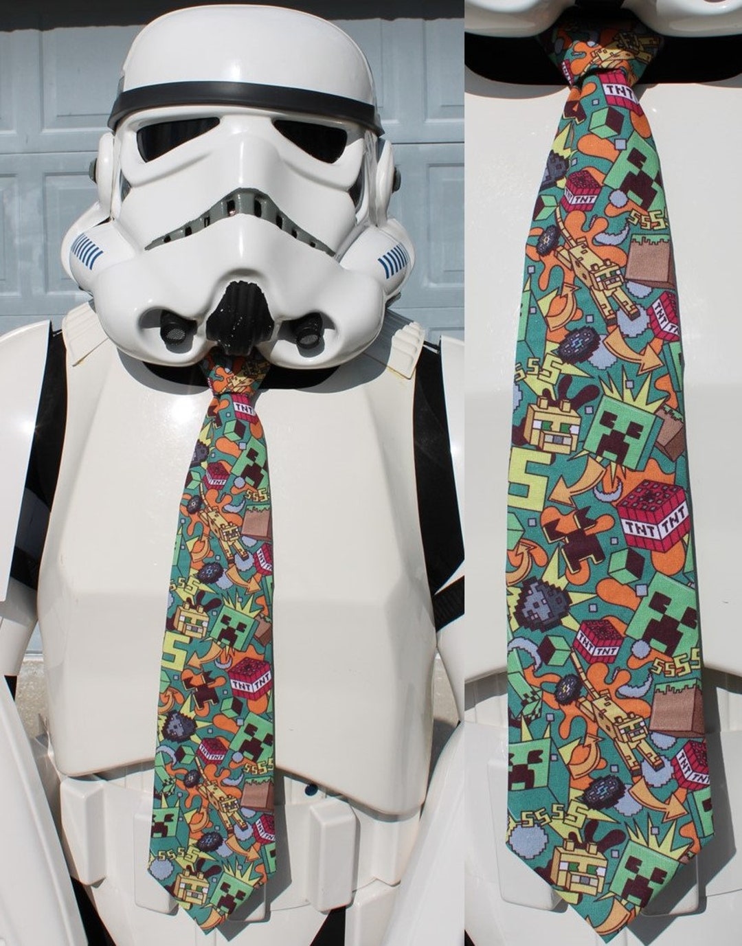 Minecraft Novelty Necktie - Neck Tie Mobs Creeper Zombie Skeleton ...