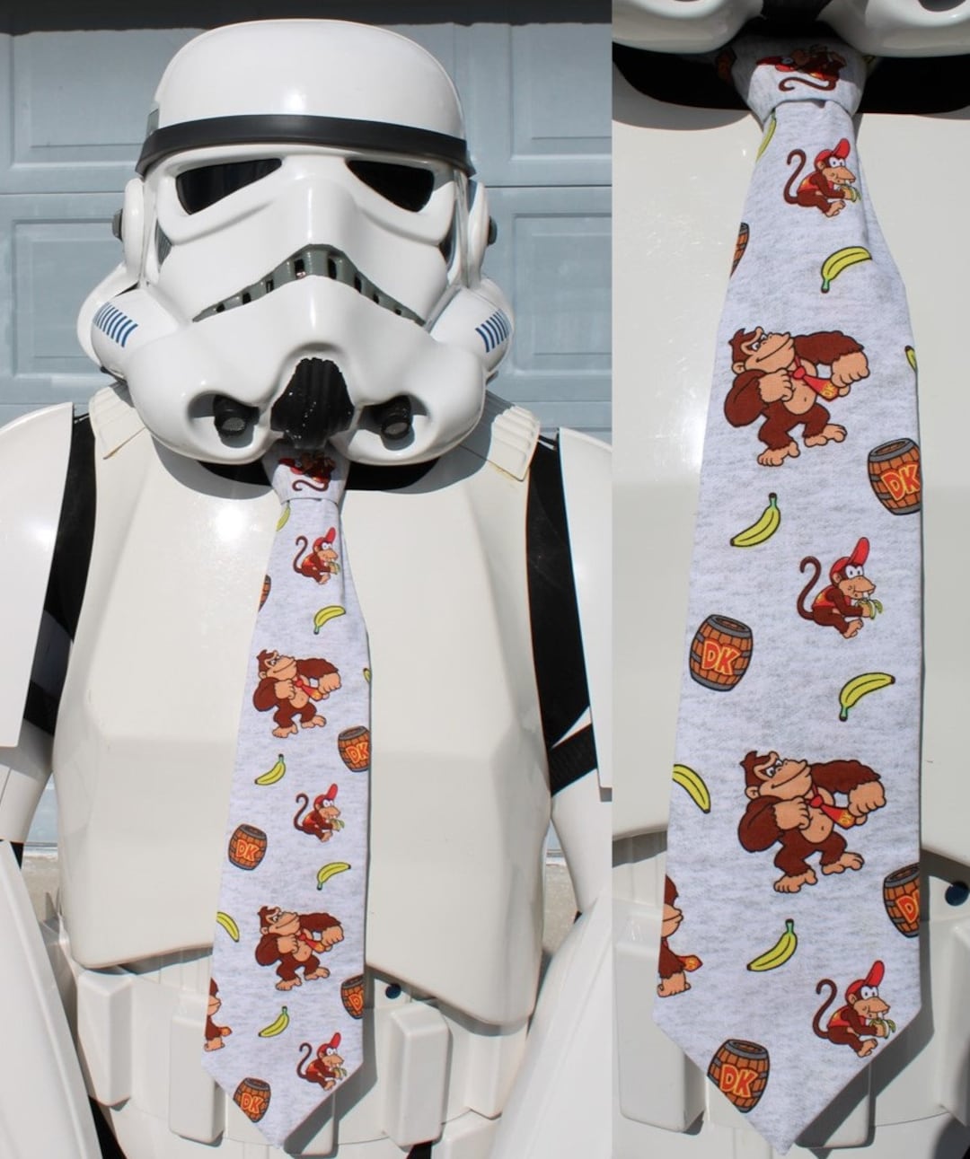 Donkey Kong Novelty Necktie - Color Nintendo Neck Tie ADULT Cotton Free ...