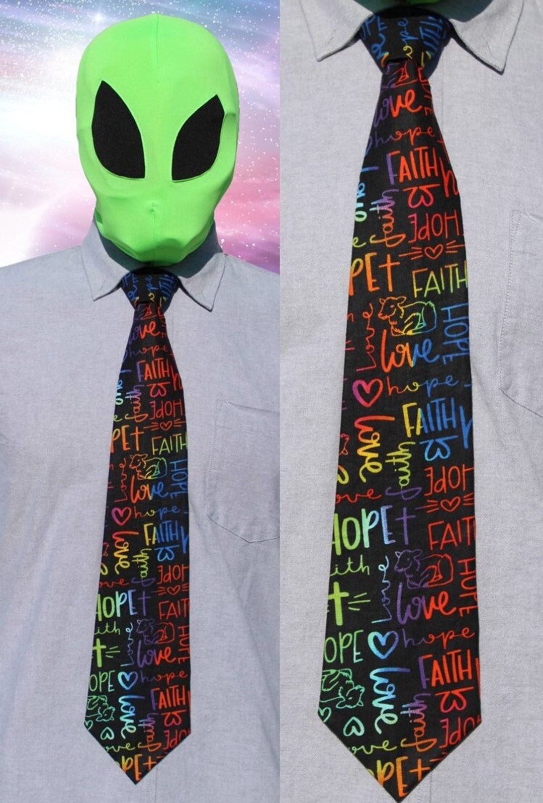 Easter Religious Lamb of God Novelty Necktie - Easter Holiday Black ...