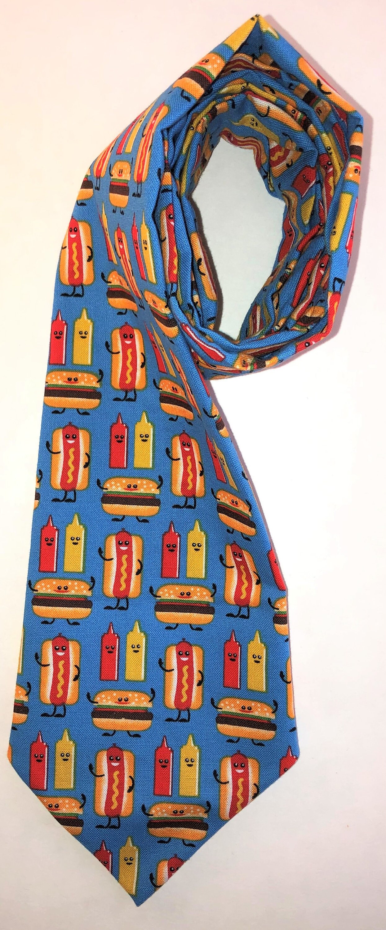Mustard and Ketchup Necktie - Neck Tie Humor Funny Food Hot Dogs ...