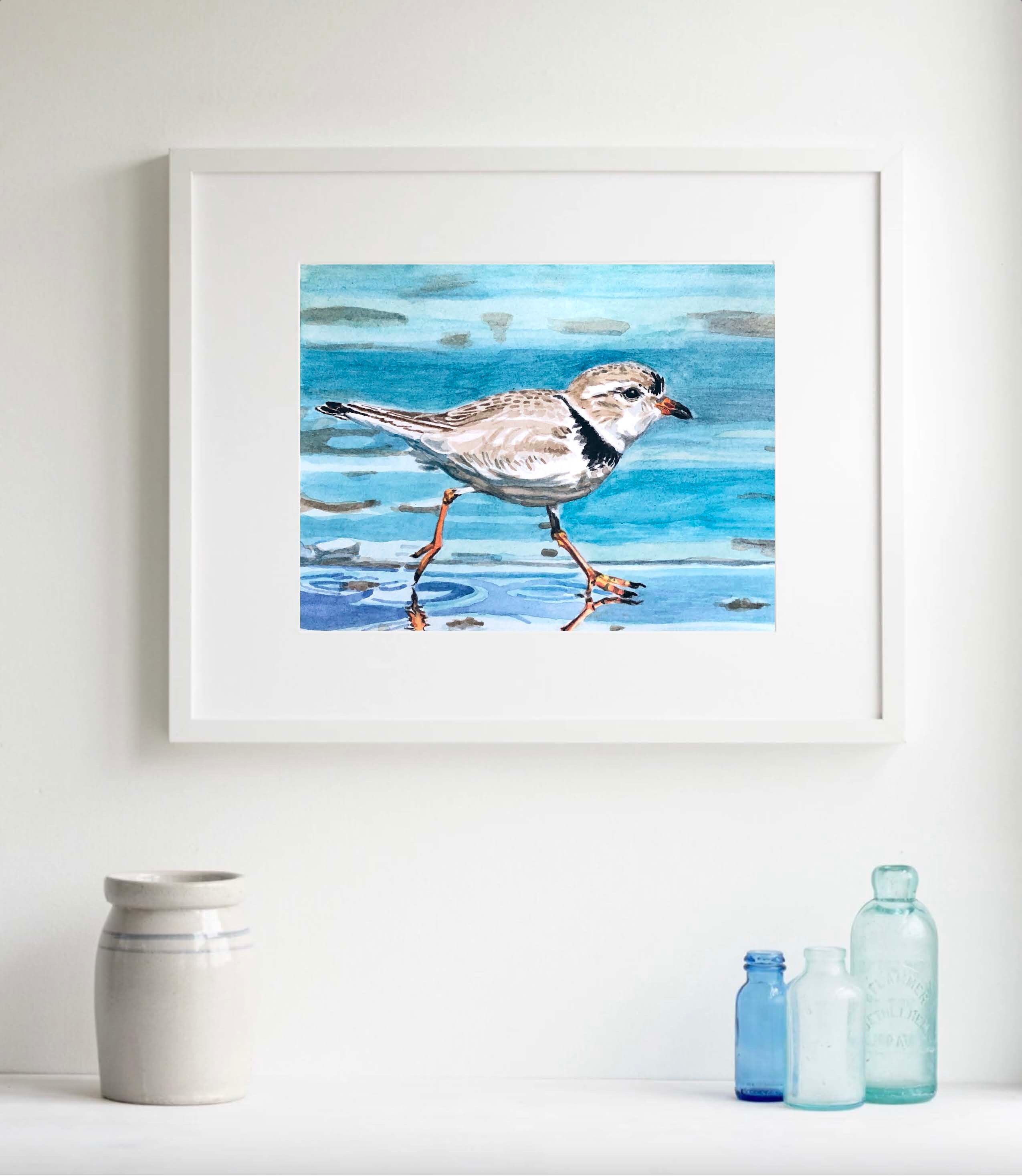 PIPING PLOVER Art Print, Watercolor Painting, Wall Art, Bird Decor - Etsy
