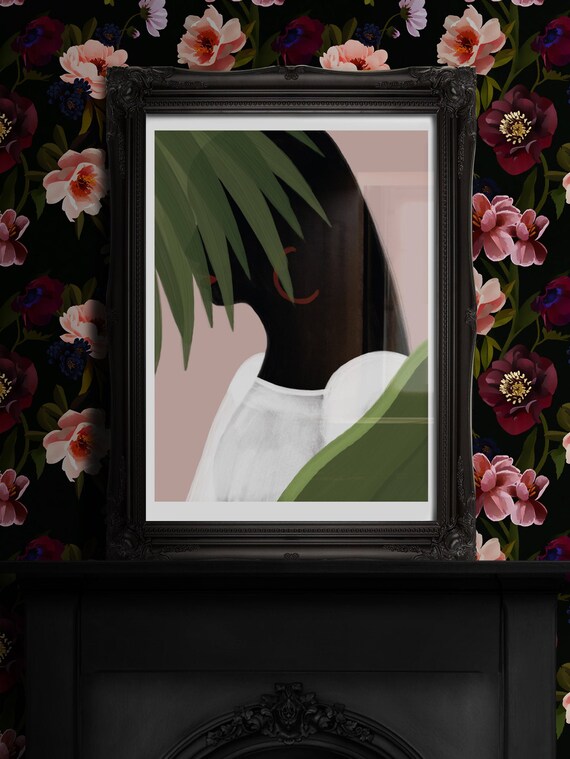 Art & Collectibles Digital Prints Hand painted silhouette tropical poster Extra Large 50 x 70cm ...