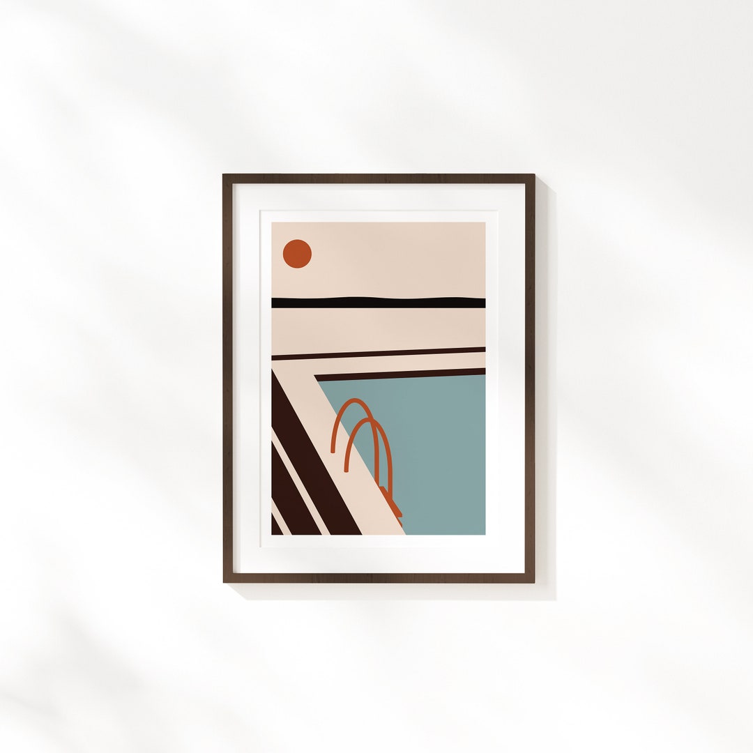 Take A Dip Fine Art Print A3, A4, 30 X 40cm Minimalist Summer Pool Wall ...