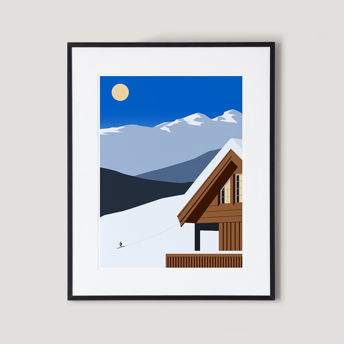 Ski Chalet Fine Art Print A4, A3, 30 X 40cm Standard Frame Size Winter ...