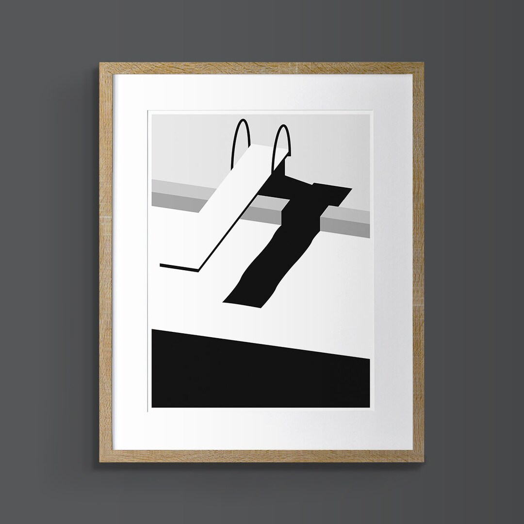 The Diving Board Fine Art Print A4 / A3 30 X 40cm Black and - Etsy