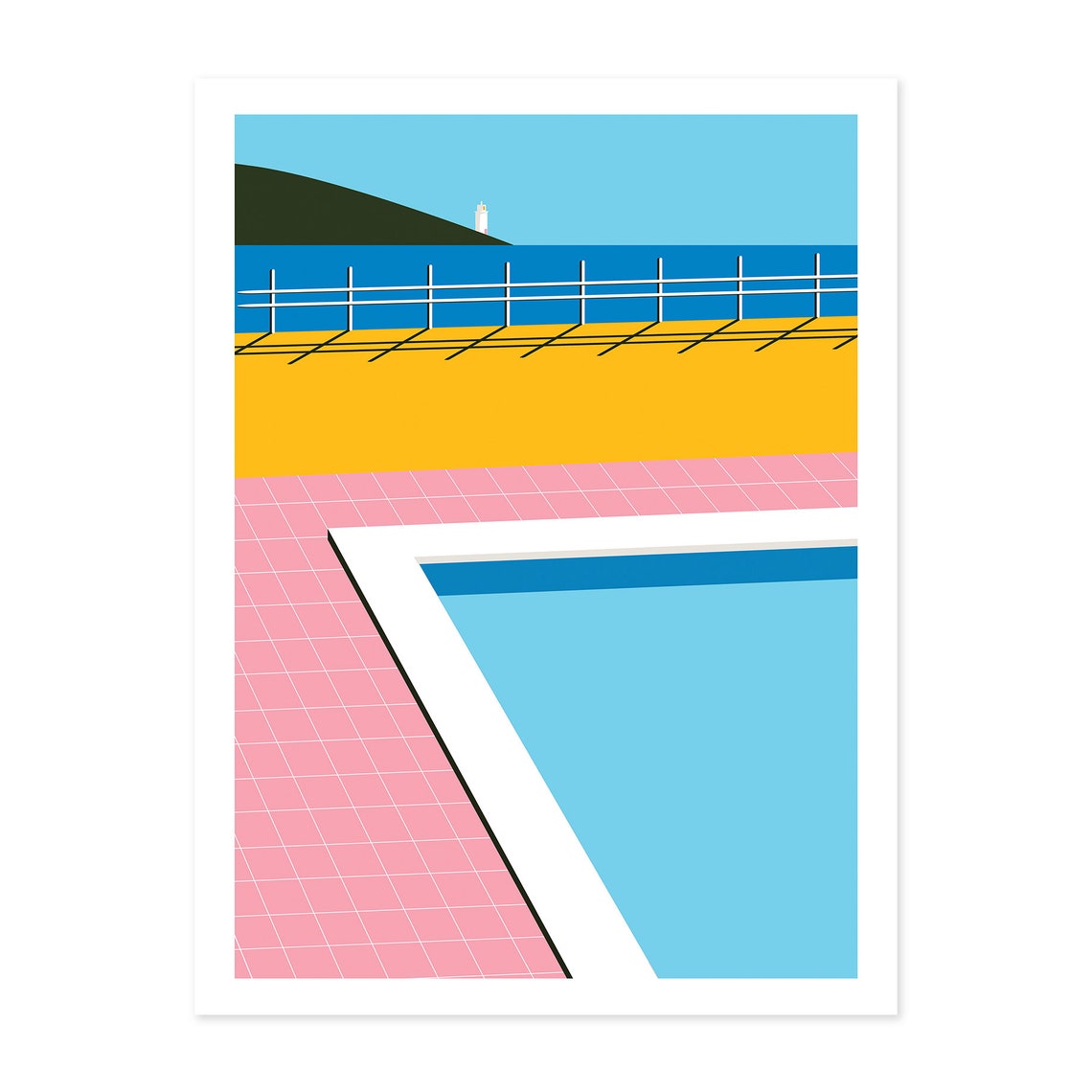 Beachside Pool Art Print 30 X 40cm A4 A3 Wall Art - Etsy UK
