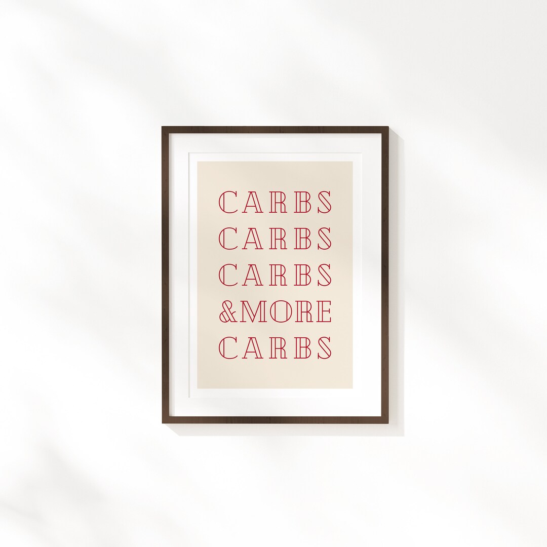 Carbs & More Carbs Fine Art Print | Food Poster | Kitchen Decor ...