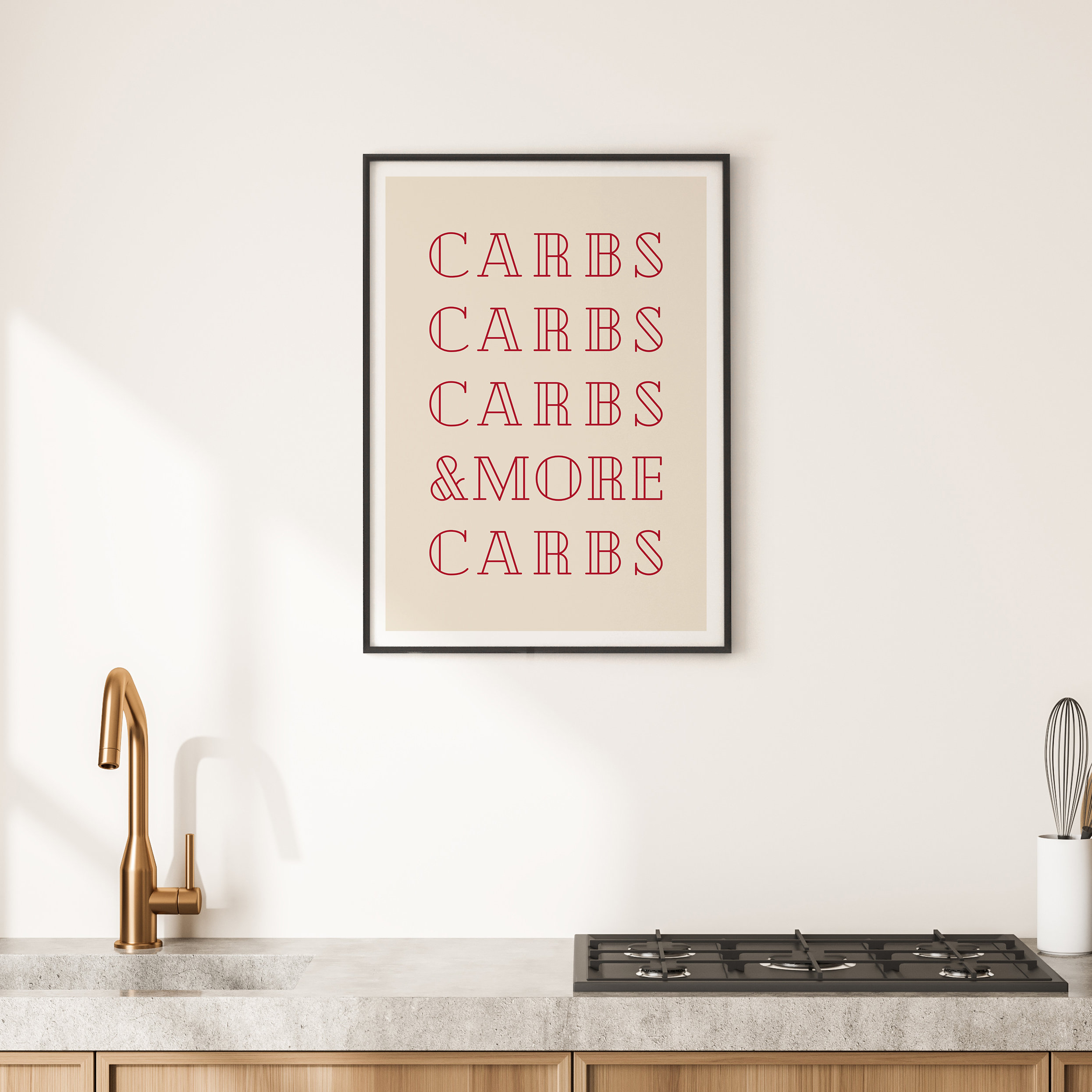 Carbs & More Carbs Fine Art Print Food Poster Kitchen Decor Kitchen Art ...